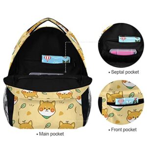 JIPONI Shiba Inu Dog Backpack For Women Men, Student School Bag Bookbag Travel Laptop Backpack Purse Daypack