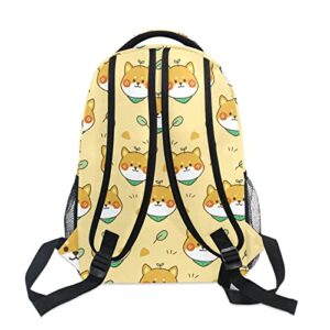 JIPONI Shiba Inu Dog Backpack For Women Men, Student School Bag Bookbag Travel Laptop Backpack Purse Daypack