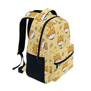 JIPONI Shiba Inu Dog Backpack For Women Men, Student School Bag Bookbag Travel Laptop Backpack Purse Daypack