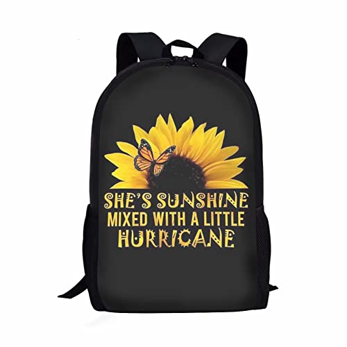 JoyLamoria Casual Shoulder Backpack Handbag Tote Bag with Sunflower Inspirational Quotes