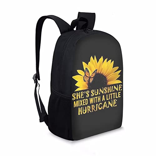 JoyLamoria Casual Shoulder Backpack Handbag Tote Bag with Sunflower Inspirational Quotes