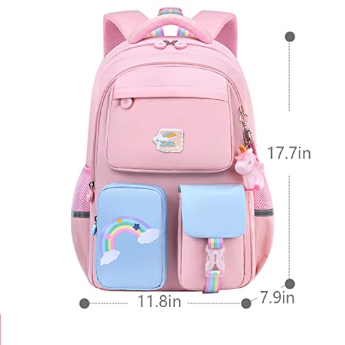 Girls Pink Unicorn Backpacks For School Kids Primary Rainbow Cute Backpack Multifunctional Bookbag