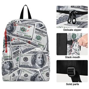 ZzWwR Bloody Us 100 Dollars Money Big Travel Laptop Backpack Durable Computer Bag Gift for Men Women School Bookbags Work