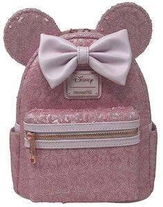 loungefly disney minnie mouse cotton candy sequin mini backpack