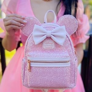 Loungefly Disney Minnie Mouse Cotton Candy Sequin Mini Backpack