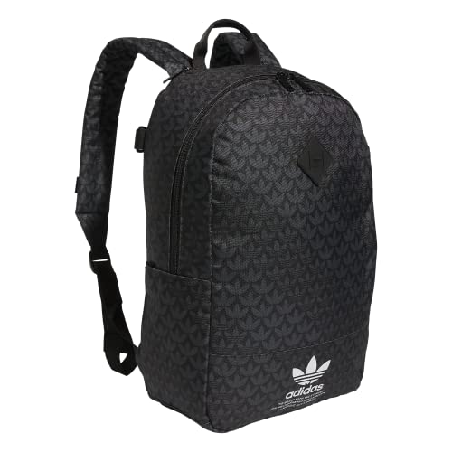 adidas Originals Graphic Backpack, Monogram AOP-Black, One Size