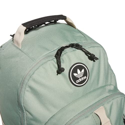 adidas Originals Trefoil Patch Backpack, Silver Green/Wonder Beige/Black, One Size