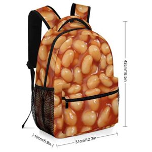 Xvx-Boom Baked Beans Backpack Print Work Leisure Schoolbag Adjustable Practical Men And Women Universal Laptop Backpack