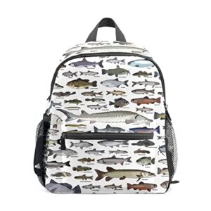 kids school bag girls boys preschool toddler backpack for boy girl lightweight shoulder book bag for kids perfect back pack for toddler to kindergarten sea fish pattern