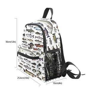 Kids School Bag Girls Boys Preschool Toddler Backpack for Boy Girl Lightweight Shoulder Book Bag for Kids Perfect Back Pack for Toddler to Kindergarten Sea Fish Pattern