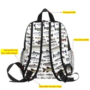 Kids School Bag Girls Boys Preschool Toddler Backpack for Boy Girl Lightweight Shoulder Book Bag for Kids Perfect Back Pack for Toddler to Kindergarten Sea Fish Pattern