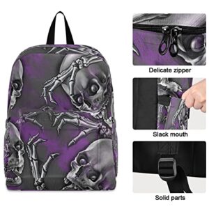 ZzWwR Scary Creepy Spooky Skeleton Large Portable Laptop Backpack Durable Travel Bag for Men Women School Bookbag Work Fit 16.5 Inch Notebook