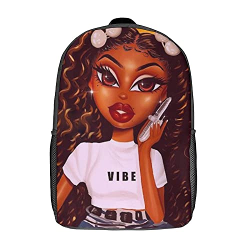 JYSDZSE African Girls Cute 3D Printed Backpacks Boys Girls Backpacks Lightweight Rucksack Backpack Picnic/Work/Travel - 17IN