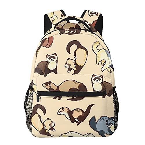 MZERSE Men Women Teens Lightweight Anti-Theft Travel Daypack Fashion Rucksack Durable Laptop Backpack for Work/Travel/College/Business - Compatible with Hairy Ferret