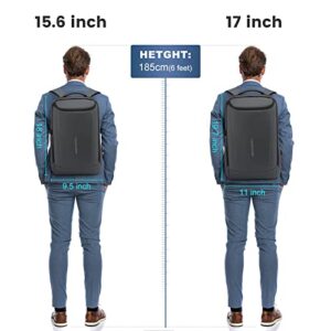 LOVEVOOK Business Backpack for Men,Waterproof With USB Tech Backpack for Work,Travel Laptop Backpack Fits (17.3 inch&Grey)