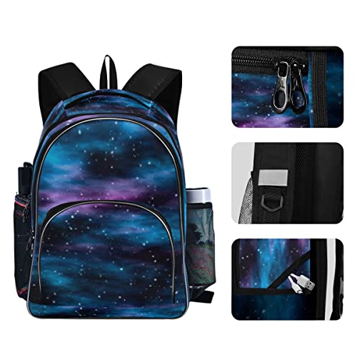 SUABO Dark Space Nebula with Stars Bookbag for Students Teens Girls Boys,Durable Backpack Schoolbag Rucksack Travel Bag Laptop Backpacks for Elementary Kindergarten College