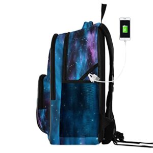 SUABO Dark Space Nebula with Stars Bookbag for Students Teens Girls Boys,Durable Backpack Schoolbag Rucksack Travel Bag Laptop Backpacks for Elementary Kindergarten College