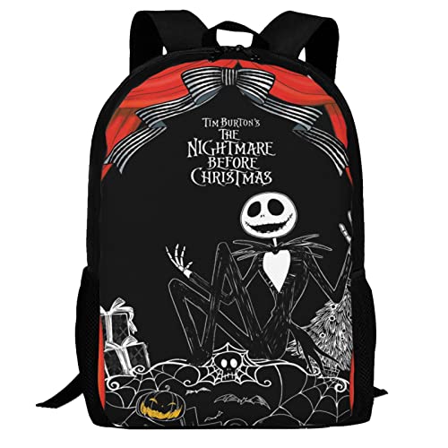 Ybovejuk Christmas Cartoon Nightmare Backpacklaptop backpacks Versatile High capacity Basic Water Resistant Casual Backpack for women Lightweight Backpacks Bags Gmy bags Halloween S77