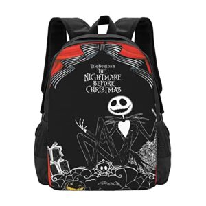 Ybovejuk Christmas Cartoon Nightmare Backpacklaptop backpacks Versatile High capacity Basic Water Resistant Casual Backpack for women Lightweight Backpacks Bags Gmy bags Halloween S77