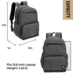 Dickies Journeyman Backpack Classic Logo Water Resistant Casual Daypack for Travel Fits 15.6 Inch Notebook (Charcoal)