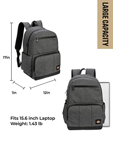 Dickies Journeyman Backpack Classic Logo Water Resistant Casual Daypack for Travel Fits 15.6 Inch Notebook (Charcoal)