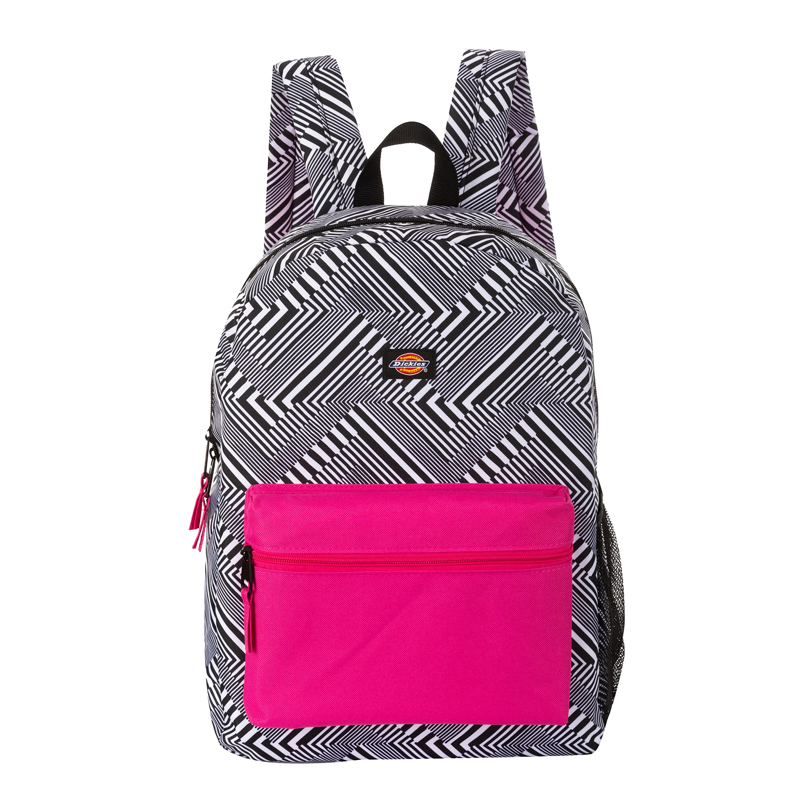 Dickies Freshman Backpack Classic Logo Water Resistant Casual Daypack for Travel Fits 15.6 Inch Notebook (Fushia Black)