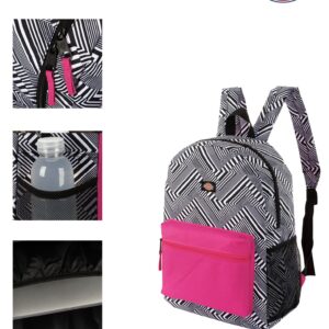 Dickies Freshman Backpack Classic Logo Water Resistant Casual Daypack for Travel Fits 15.6 Inch Notebook (Fushia Black)