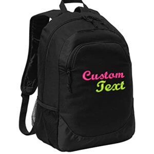 Personalized Circuit Backpacks, Black - Your Name - Customized Basic Backpack for College, Business