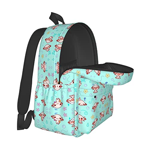 YISHOW The Axolotl Kawaii Classic Backpack With Adjustable Padded Shoulder Straps For College Travel Work For Men Women