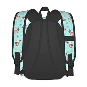 YISHOW The Axolotl Kawaii Classic Backpack With Adjustable Padded Shoulder Straps For College Travel Work For Men Women