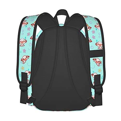 YISHOW The Axolotl Kawaii Classic Backpack With Adjustable Padded Shoulder Straps For College Travel Work For Men Women