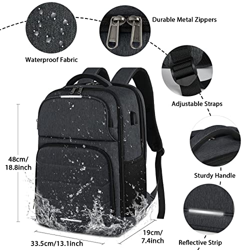 Laptop Backpack 17.3 Inch TSA Friendly Travel Backpack for Men Women, Laptop Case 14 Inch Waterproof Laptop Sleeve with Portable Handle