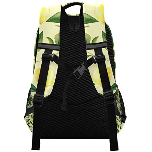 ALAZA Custom Lemon Backpack Personalized Your Name Text Bookbag Girls Kids School Book Bags 3rd 4th 5th Grade Laptop Casual Daypack Travel Shoulder Bag with Chest Strap