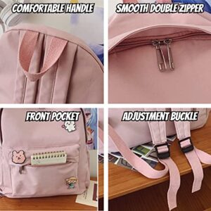 BILIPOPX Kawaii Cute Aesthetic School Laptop Backpack with Accessories Pin Plush Pendant for Teen Girls, Students