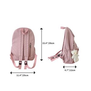 BILIPOPX Kawaii Cute Aesthetic School Laptop Backpack with Accessories Pin Plush Pendant for Teen Girls, Students