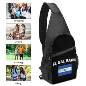 El Salvador Flag Crossbody Shoulder Bag Sling Backpack Travel Hiking Daypack Casual Chest Pack For Women Man One Size