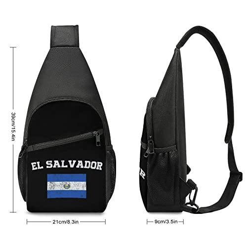 El Salvador Flag Crossbody Shoulder Bag Sling Backpack Travel Hiking Daypack Casual Chest Pack For Women Man One Size