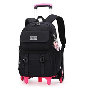 zhanao rolling backpack luggage bookbag with wheels trolley bag wheeled travel backpack for girls & boys trolley bag