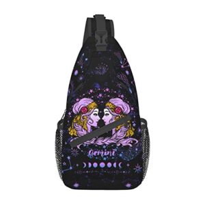 gemini constellation sling bag chest bag zodiac sign crossbody bags for men women