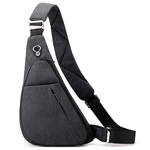 CAISANG Sling Backpack Bag Slim Crossbody Chest Shoulder Bag Men Personal Pocket Bag One Strap Daypack for Hiking Walking