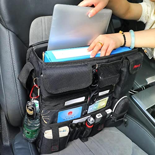 Fitmax Professional Car Truck Front Seat Organizer, Patrol Police Bag With dedicated and Secured laptop Storage, Carefully Designed with 25 Compartments. Truly your Office Within Arm's Reach., B001