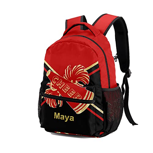 zaaprintblanket Personalized Custom Red Cheerleaders Horn Sport Backpack Shoulder Bag with Chest Strap With 2 Side Pockets