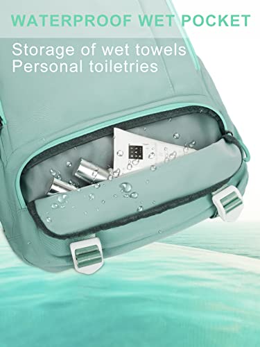 Travel Laptop Backpack for Women 15.6 inch, MATEIN TSA Approved Backpacks Personal Item Bag with Wet Pocket for Airline, Underseat Airplane Carry on Back Pack, Mint Green Work Rucksack College Daypack