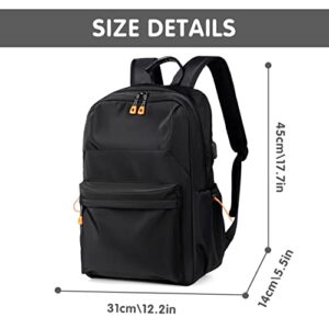 Lightweight Laptop Backpack for Men and Women, Sport Backpacks Travel College School Bookbag (Black)