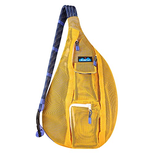 KAVU Beach Rope Bag Mesh Crossbody Sling Backpack - Sunbeam