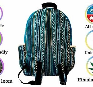 Zillion Craft Travel laptop back pack. Eco Friendly 100% natural hemp back pack for School, College. Multi pocket colorful unique design.