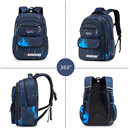 Youngsing Boys Backpacks,Backpack for Boys Kids Backpack Elementary Middle School Bookbags 17.7 inch Large Capacity Lightweight Backpacks boys(Blue)