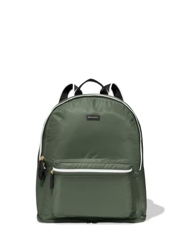 PARAVEL Fold-Up Travel Backpack | Safari Green | Everyday Lightweight, Packable Travel Hiking Nylon Daypack | Carry On Luggage Bag with Trolley Sleeve for Women and Men