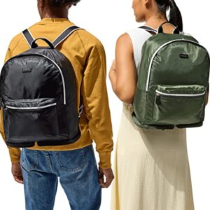 PARAVEL Fold-Up Travel Backpack | Safari Green | Everyday Lightweight, Packable Travel Hiking Nylon Daypack | Carry On Luggage Bag with Trolley Sleeve for Women and Men