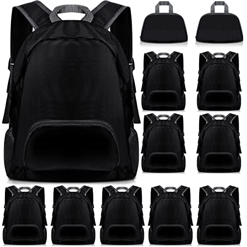 Dunzy 12 Pack Backpack Bulk 20l Foldable Backpacks Basic Back Packs for Travel Camping